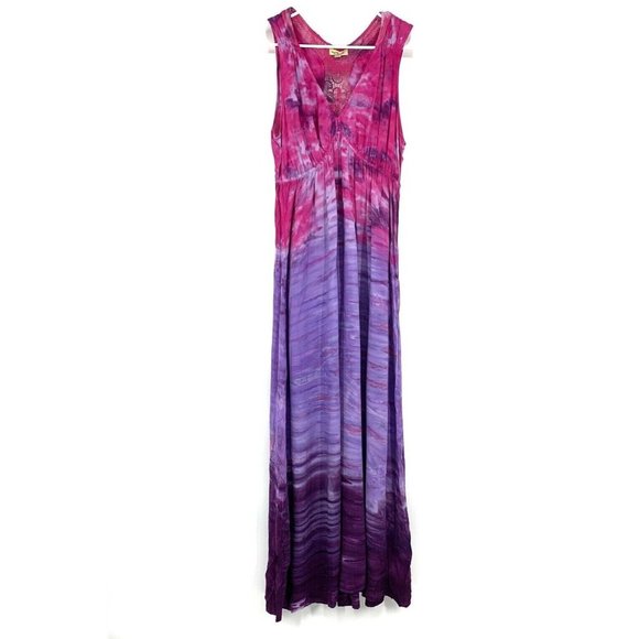 ONE WORLD | Dresses | One World Maxi Dress Ombre Pink Purple V Neck ...